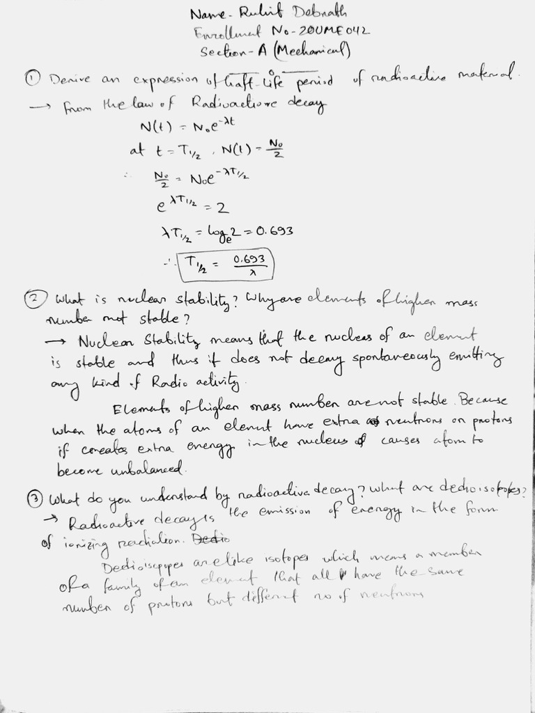 20UME042 Ruhit Debnath Ppe Nuclear Assignment | PDF