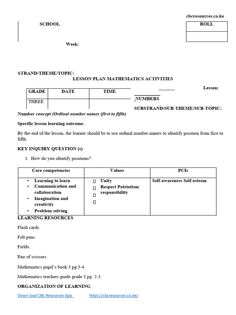 GRADE 3-Maths Lesson-Plans | PDF | Lesson Plan | Learning