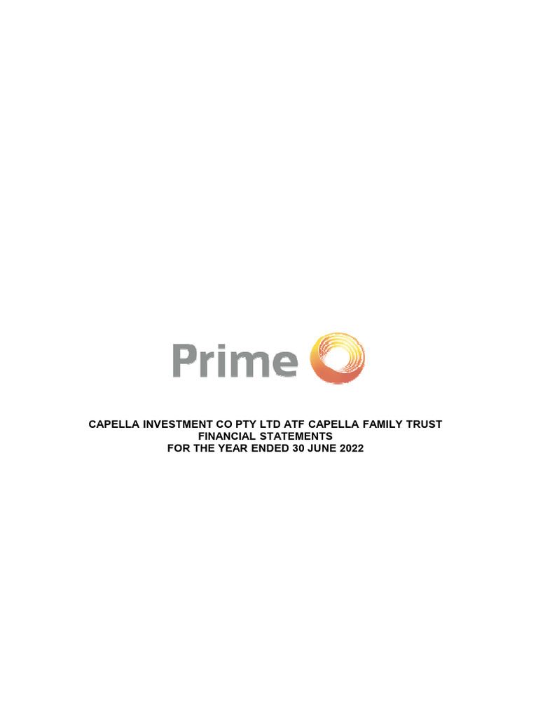 Capella Family Trust Report 2022 | PDF | Financial Statement | Equity ...