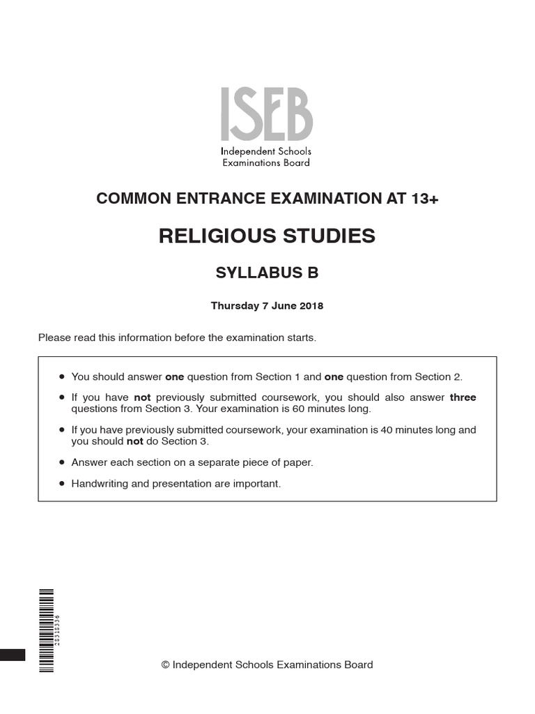 13_Religious_Studies_Syllabus_B | PDF | Catholic Church | Sacraments