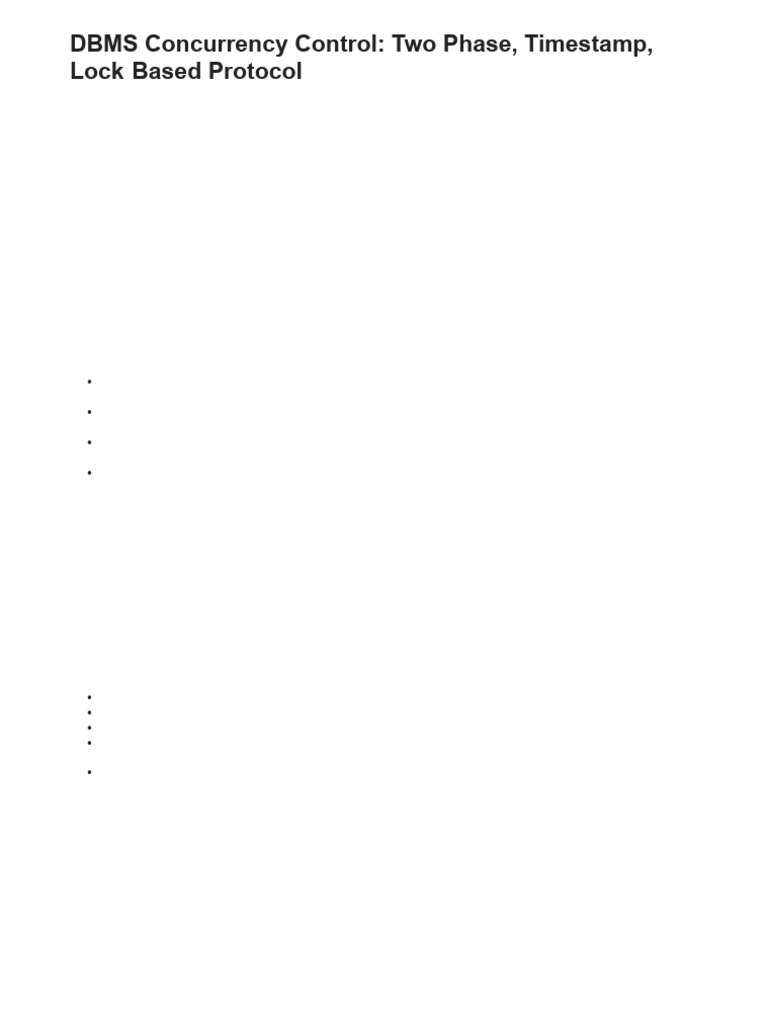 Unit 6 Dbms Concurrency Control And Normalization Pdf Computer Data Storage Databases 2638