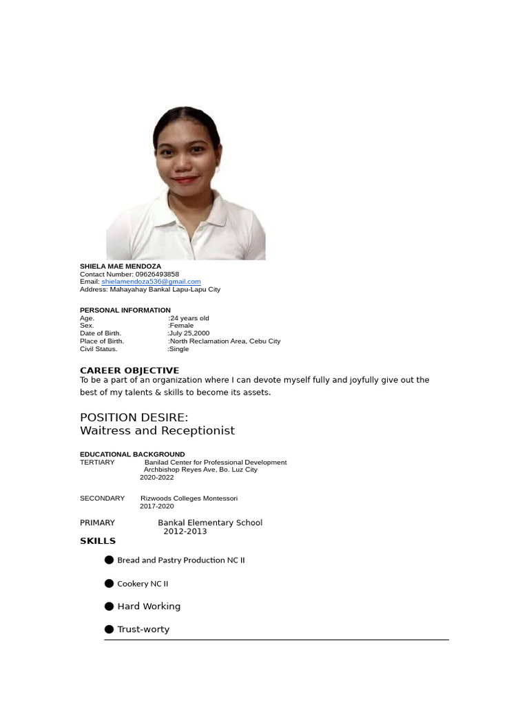 New Resume Shiela Mendoza | PDF