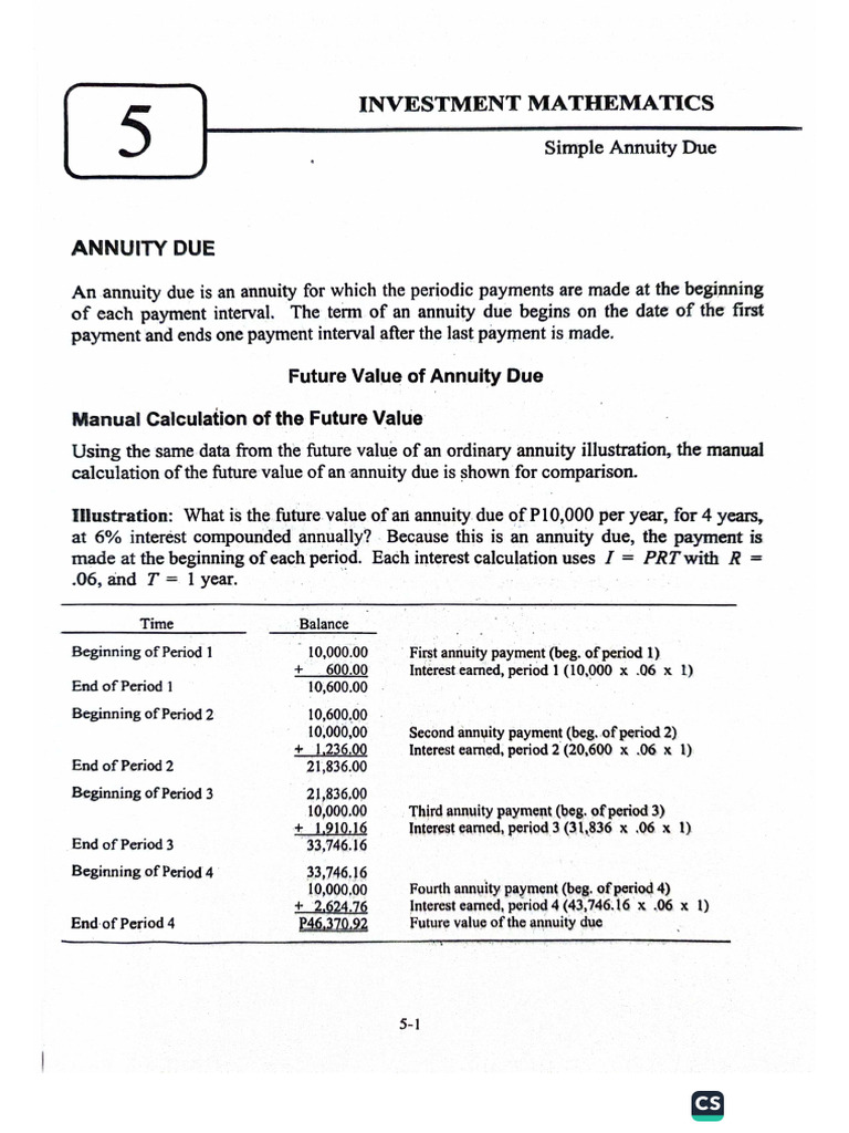 Annuity Due | PDF