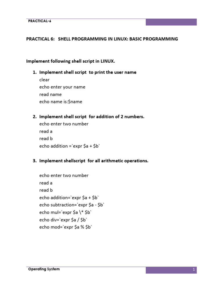 Linux Shell Programming Basics | PDF