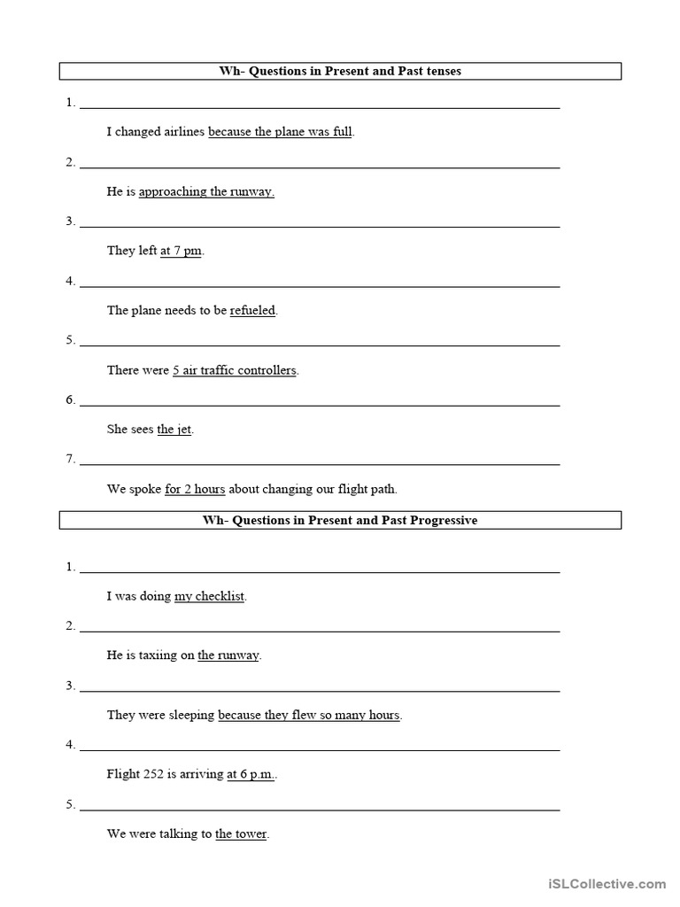 Wh- Questions in Tenses Explained | PDF
