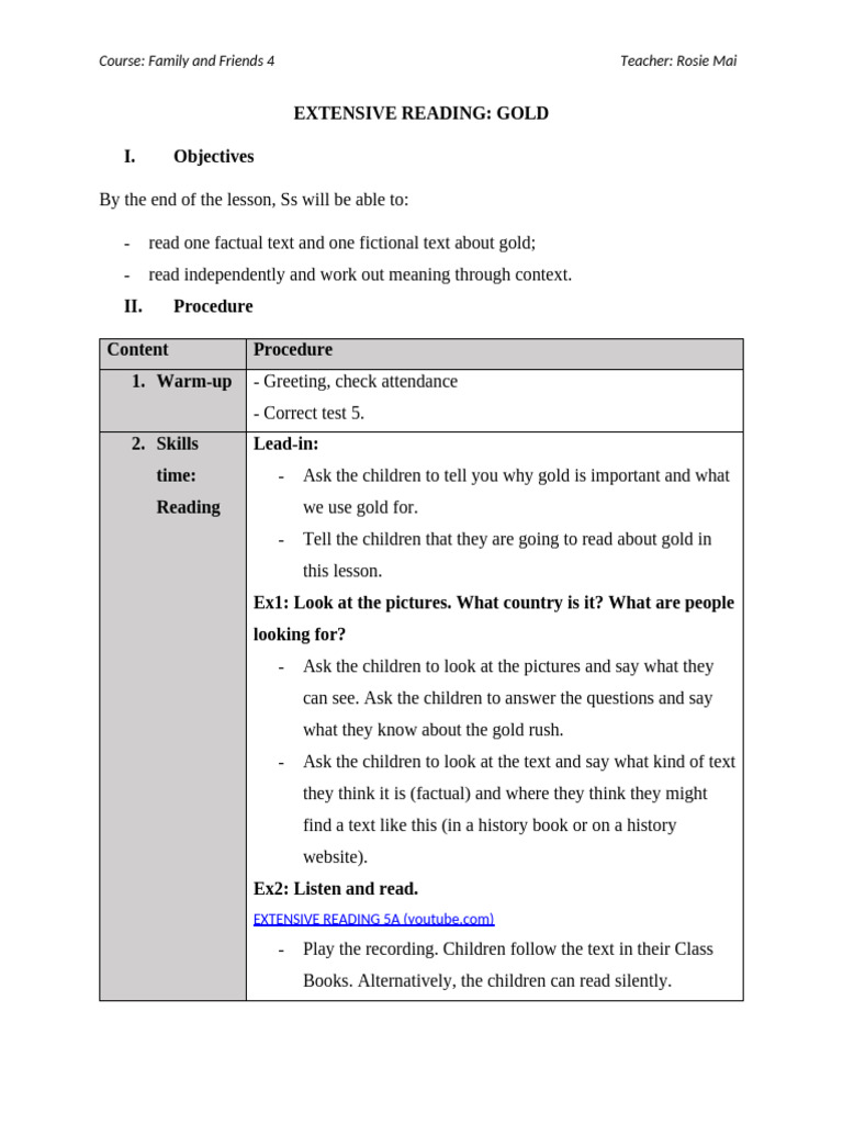 Fa4- Extensive Reading Gold | PDF | Reading Comprehension | Learning