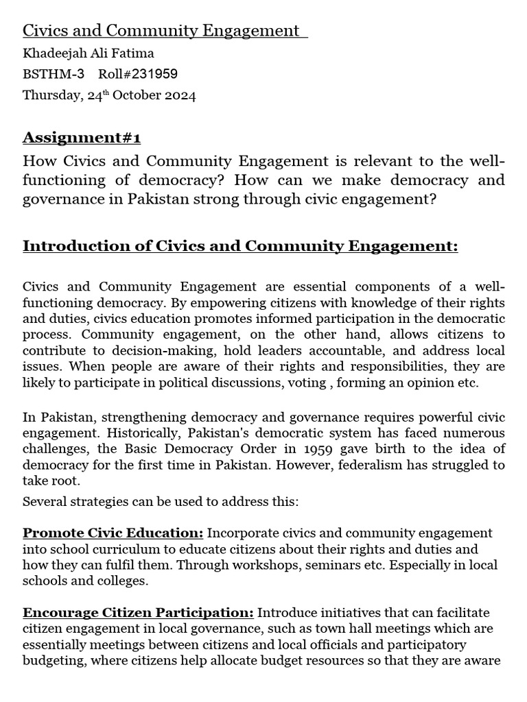 Strengthening Democracy through Civic Engagement | PDF | Governance ...