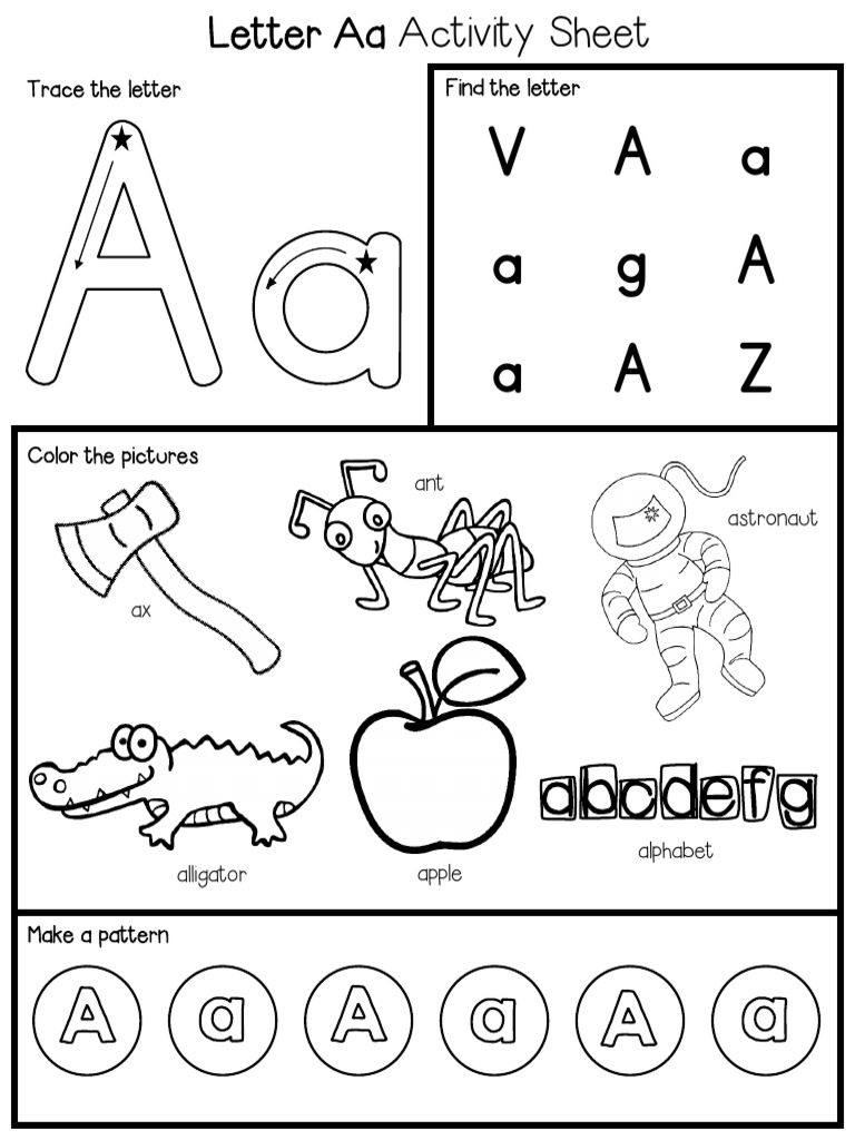 Alphabet Letter Tracing and Beginning Sounds Worksheets Kindergarten-1 ...