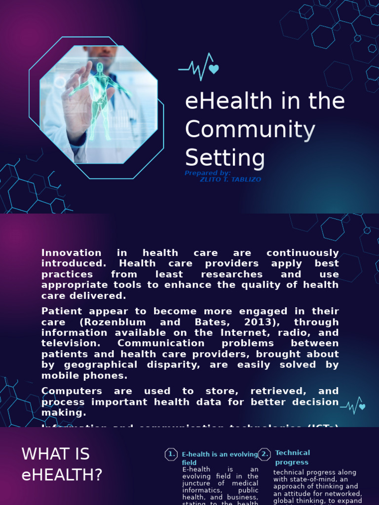 Ehealth in the Community Setting | PDF | Health Care | Electronic ...