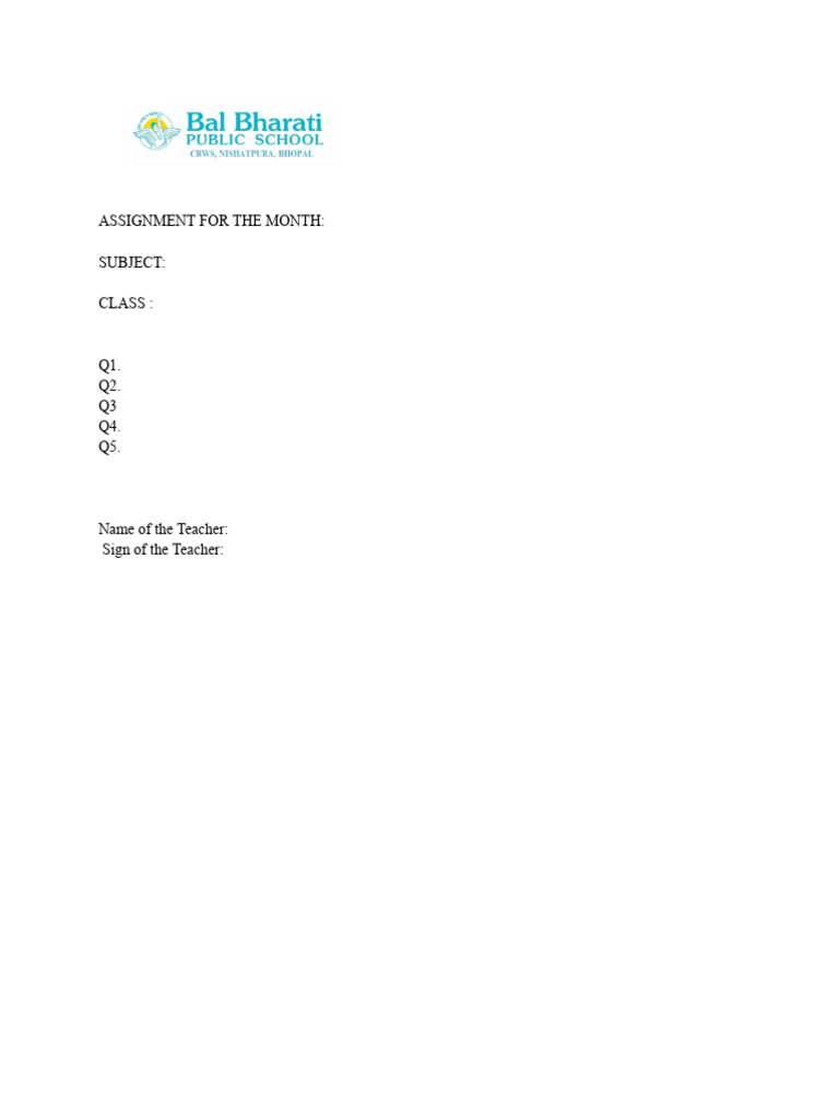 Assignment Format 2 Pdf 8951
