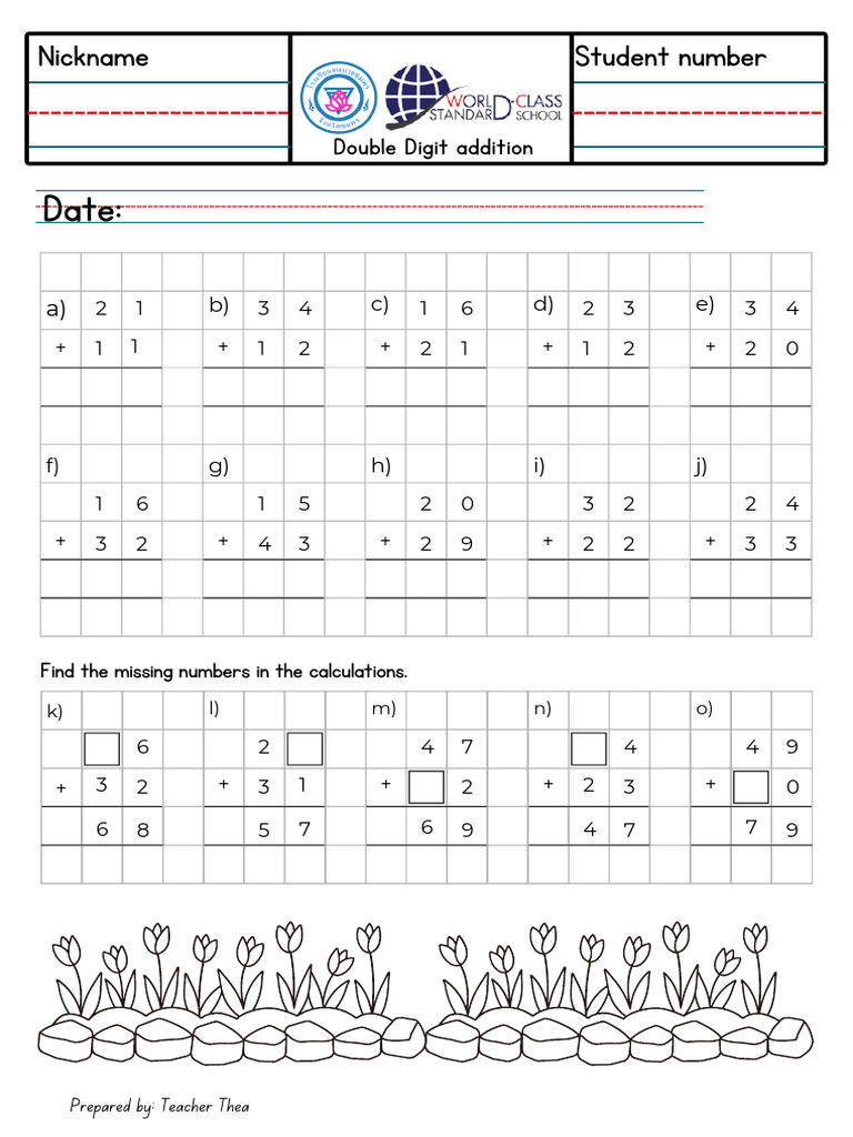 Year 3 Double Digit Addition Worksheets | PDF
