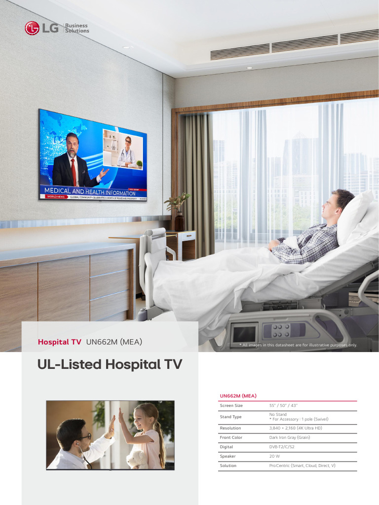UN662M(MEA) Datasheet(Low) LG Hospital TV 231201 (2) | PDF | Hdmi ...