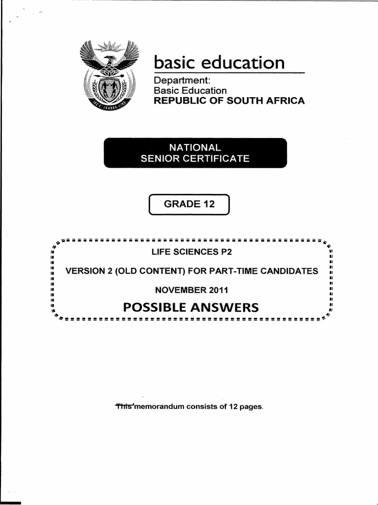 Life Science Paper 2 - English (Version 2) | PDF
