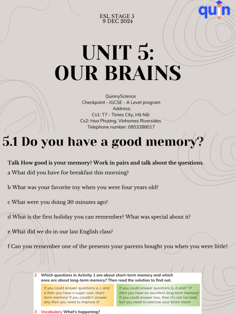 ESL STAGE 5_ UNIT 5.1, 5.2 SLIDES | PDF