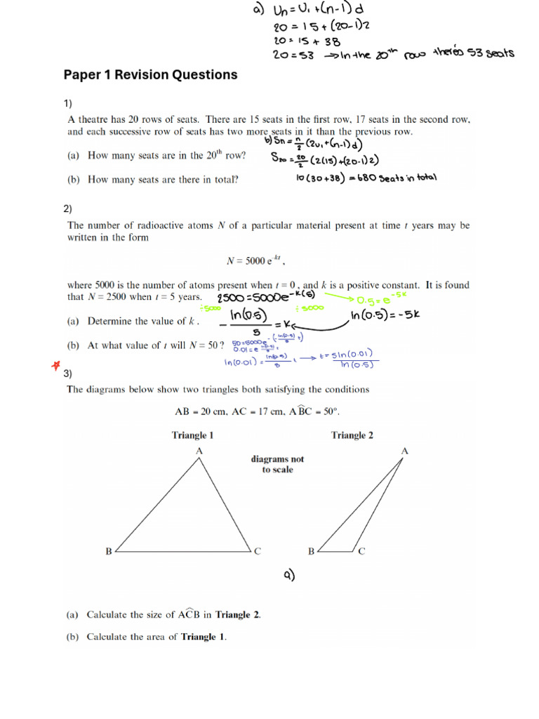 Paper 1 Revision Questions - April 2024 | PDF