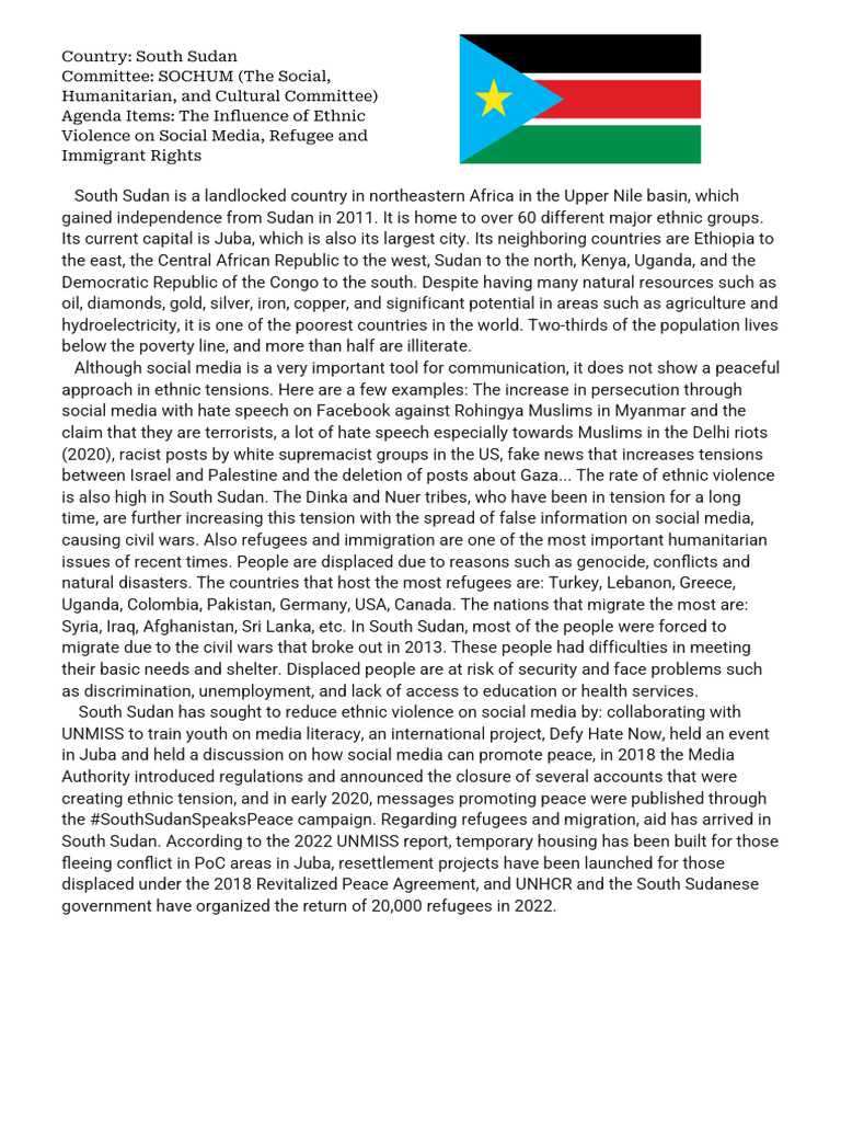 Position Paper | PDF | South Sudan | Refugee