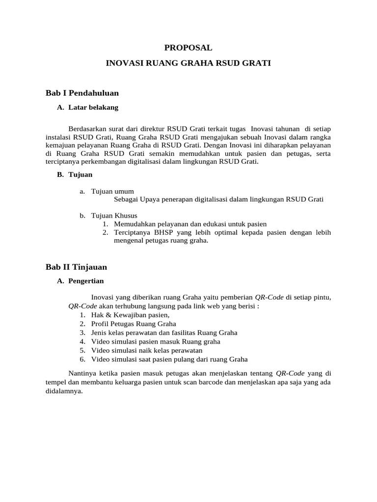 PROPOSAL ruang graha barcode | PDF