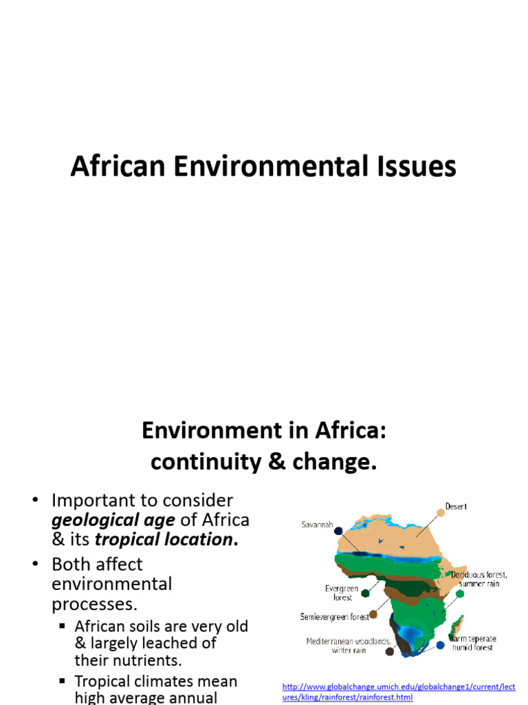 African Environmental Issues | PDF | Deforestation | Agriculture