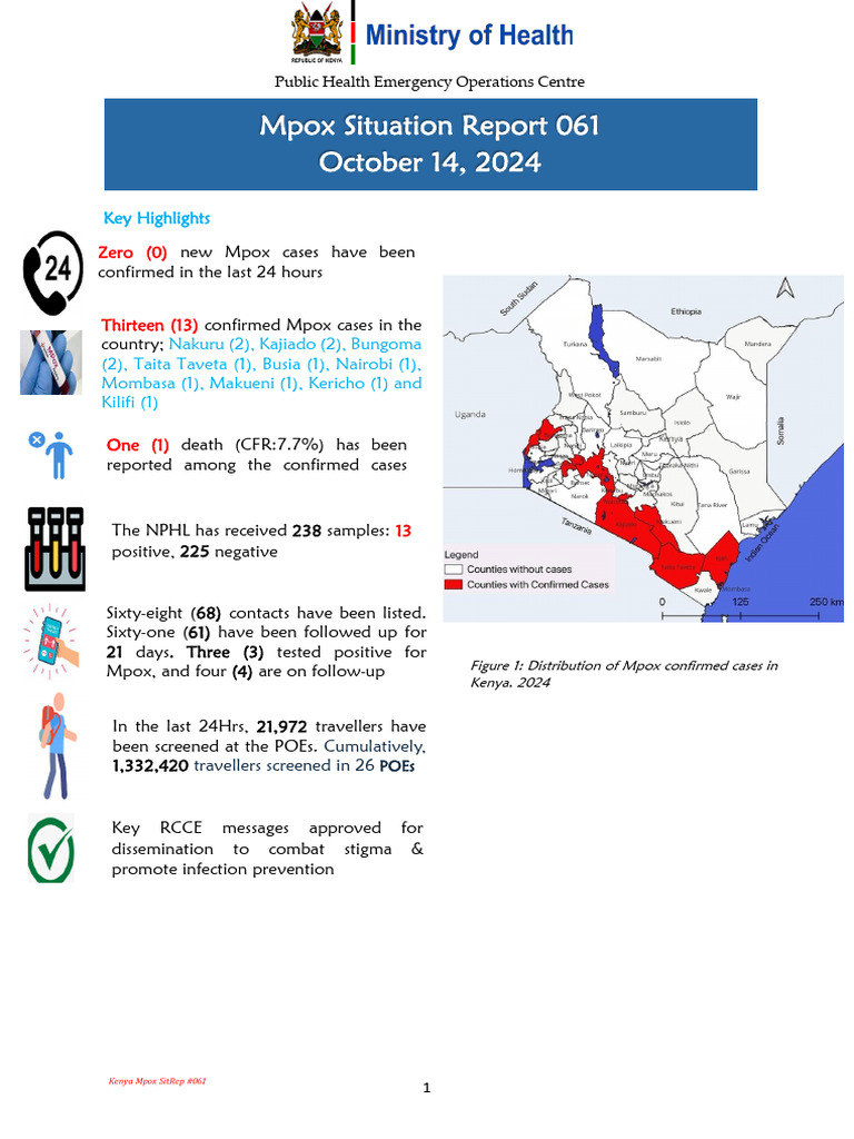 Kenya_Mpox_SitRep_061 | PDF | Clinical Medicine | Emergency Management