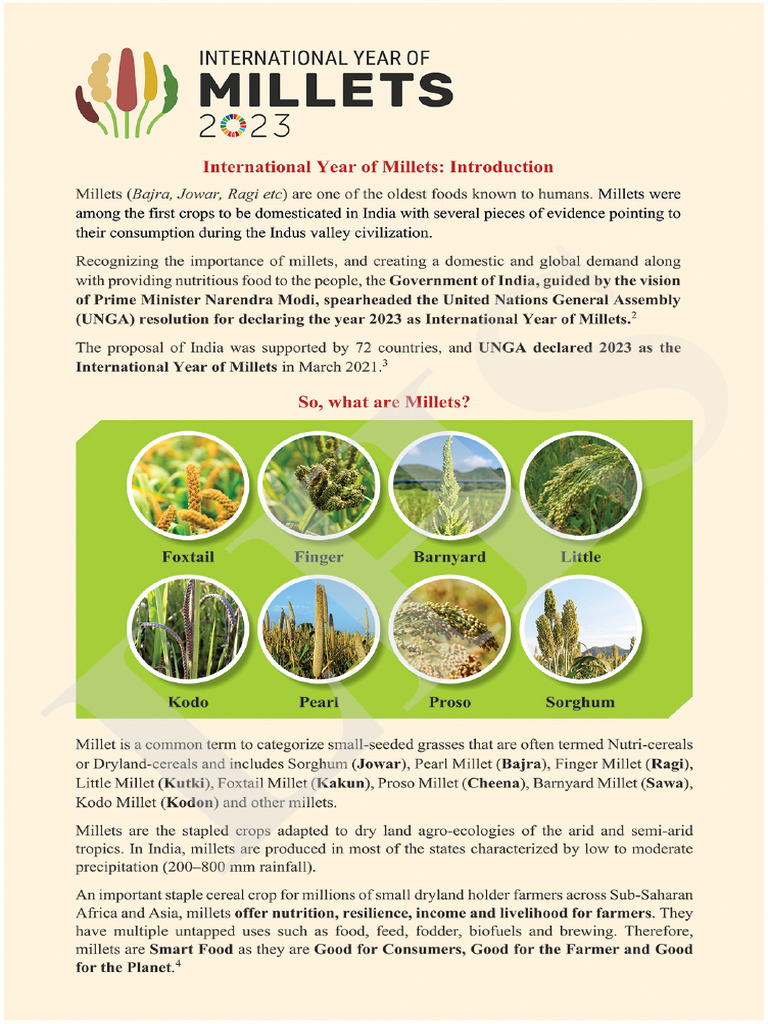 International Year of Millets 2023 | PDF