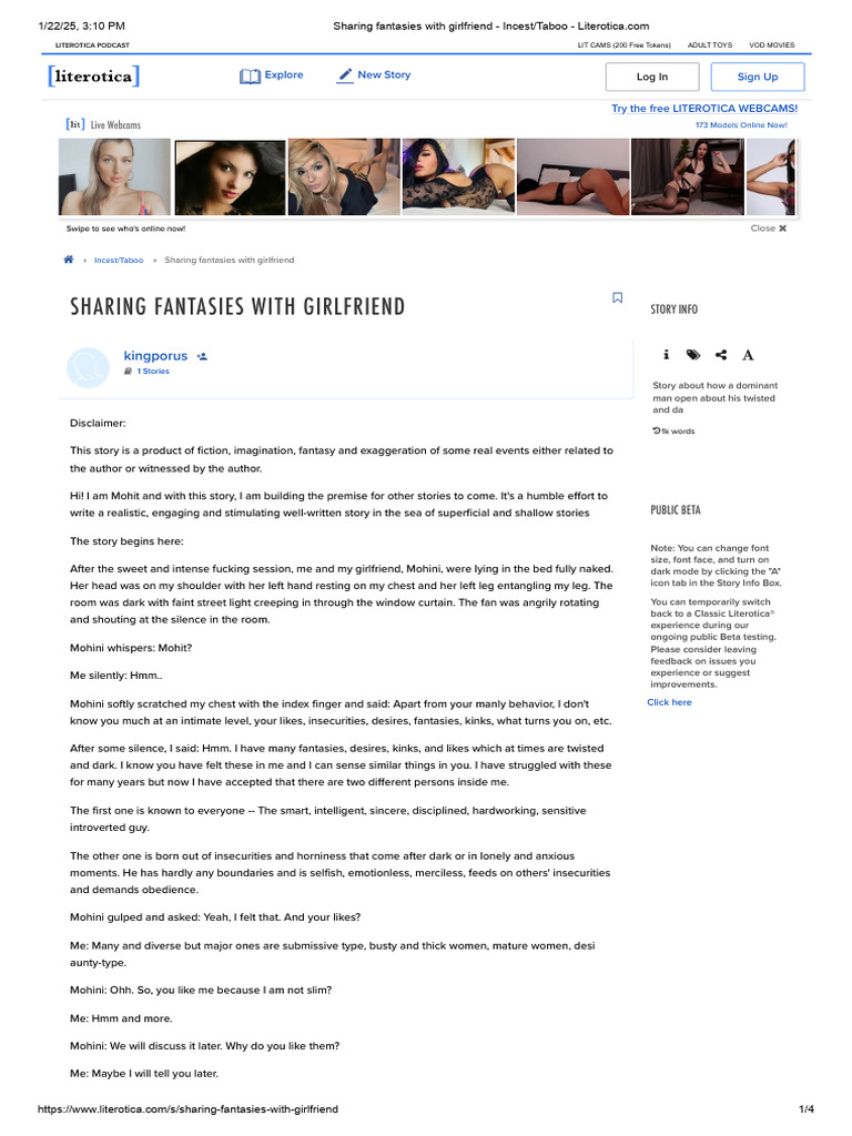 Sharing Fantasies With Girlfriend | PDF