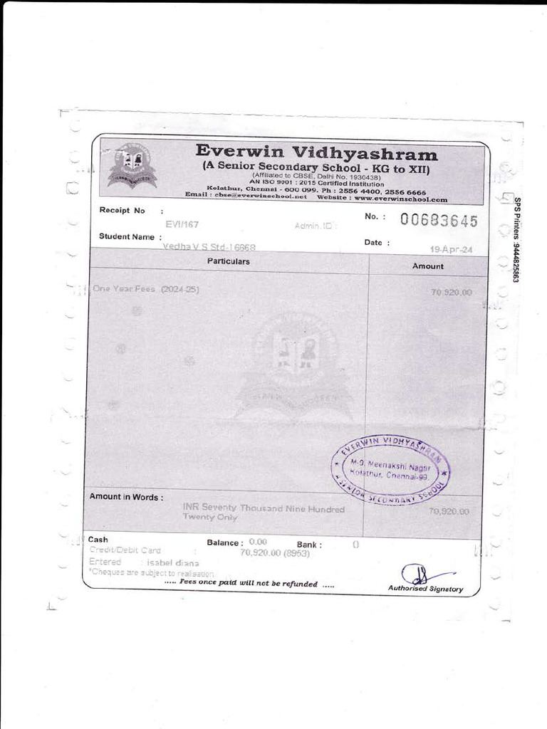 School Bill - 2 | PDF