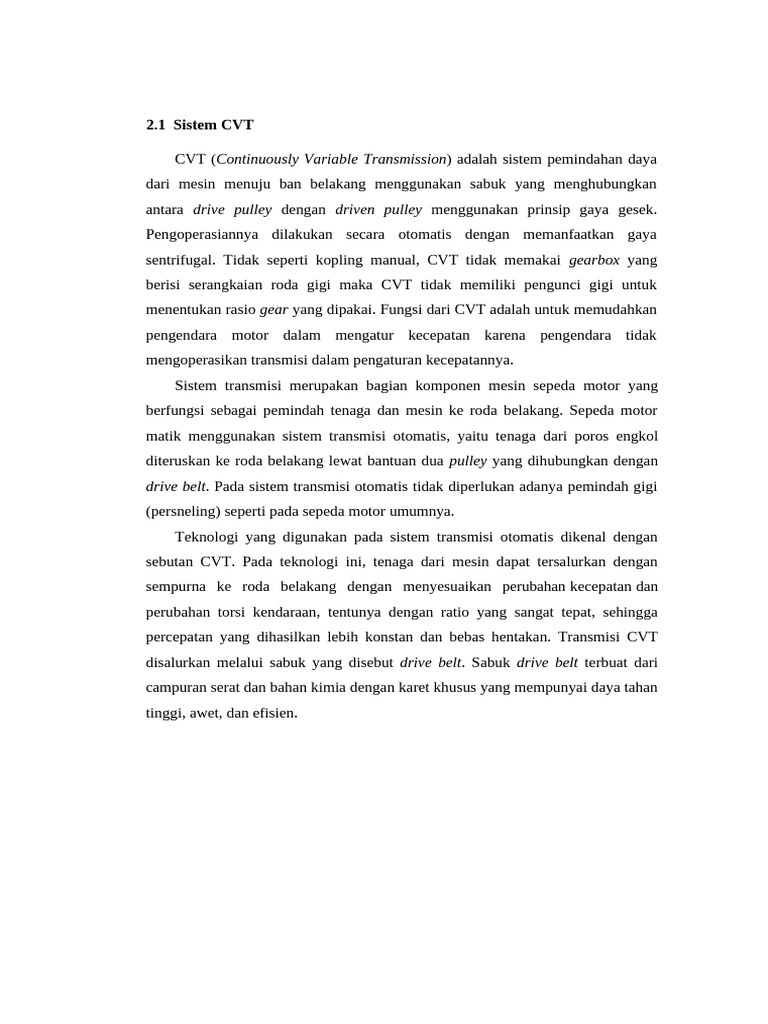 Sistem CVT | PDF