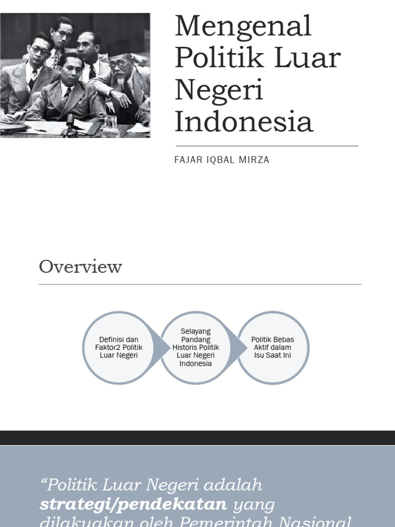 Politik Luar Negeri Indonesia: Sejarah & Prinsip | PDF