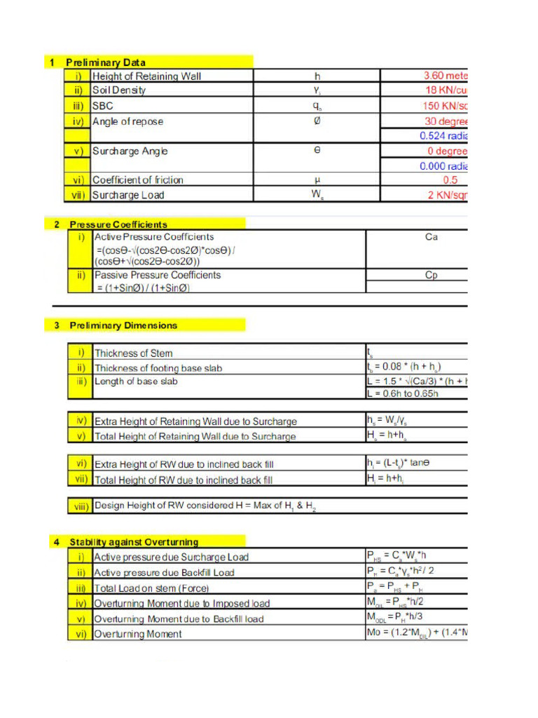 RW REFER Wall Steel Calculation | PDF