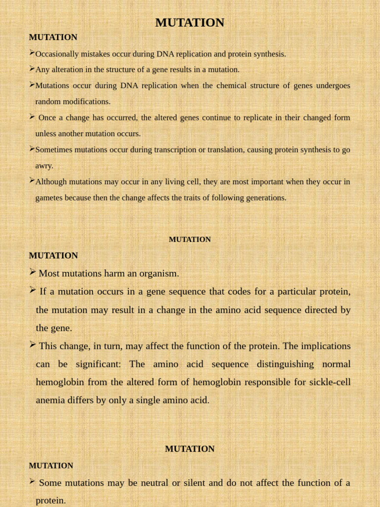 Understanding DNA Mutations and Their Effects | PDF | Mutation | Point Mutation