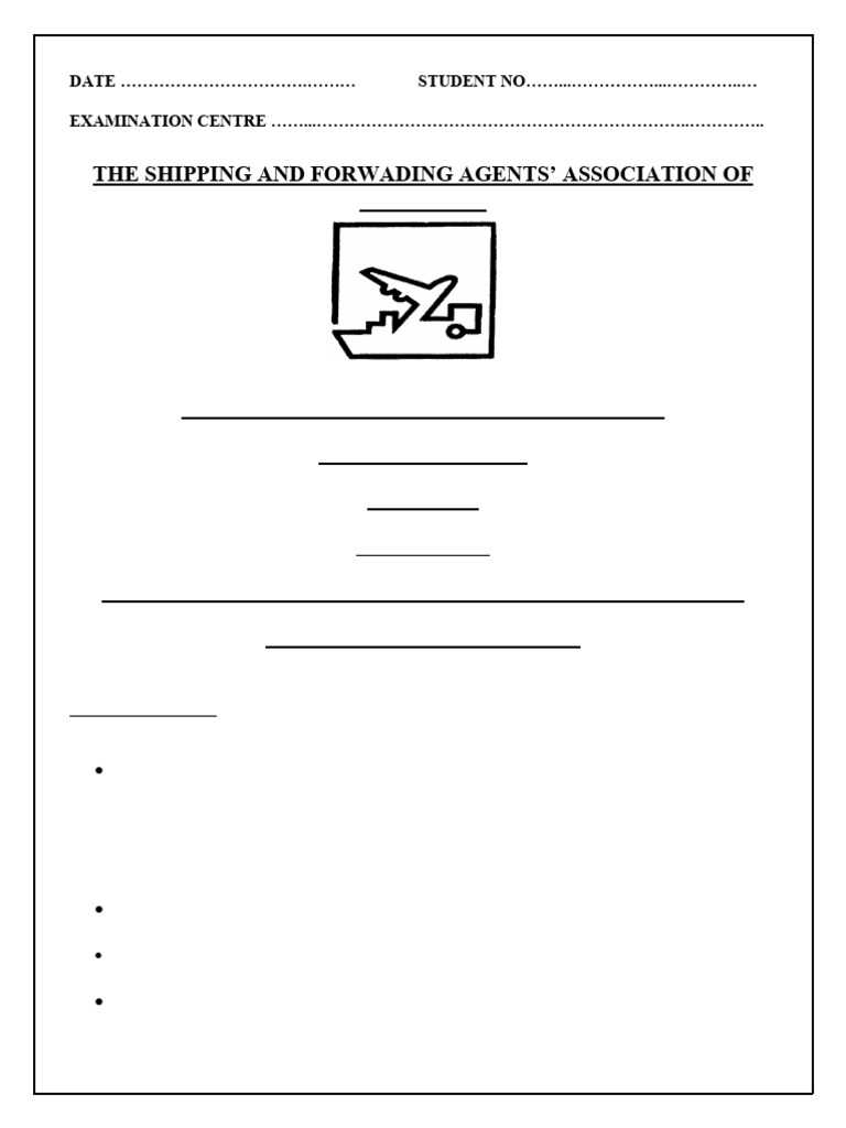 FFP 2022 Final Exam Paper One | PDF | Supply Chain Management | Freight ...