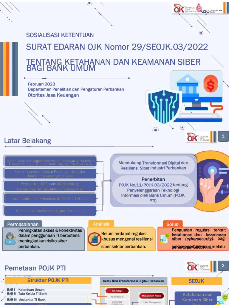 Surat Ed Aran O JK Nom or 29/SE OJK.0 3/202 2 Tentang Ketahanan Dan Keamanan Siber Bagi Bank ...