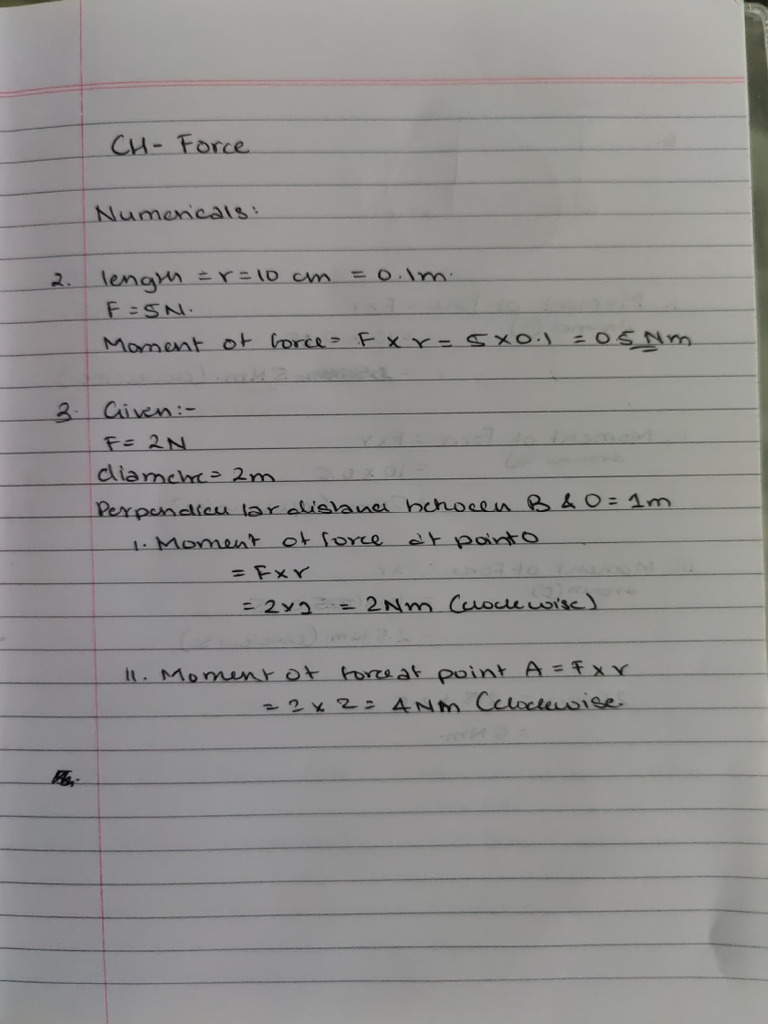 Force Numericals | PDF
