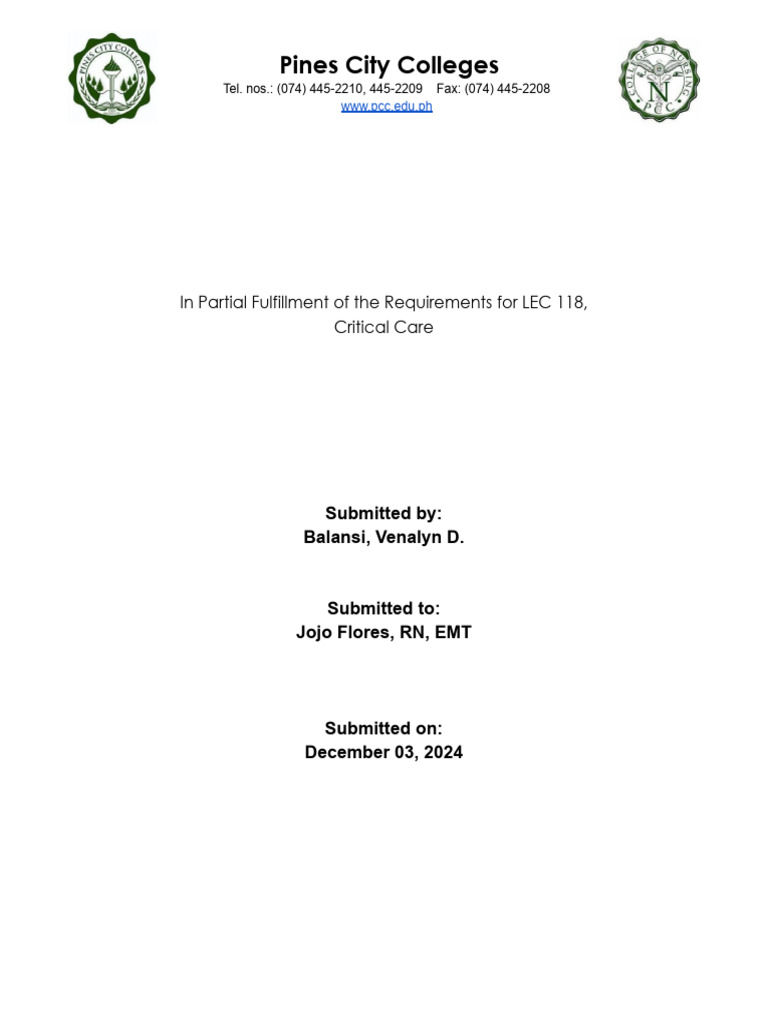 In Partial Fulfillment of The Requirements For LEC 118 | PDF | Health Care | Medicine