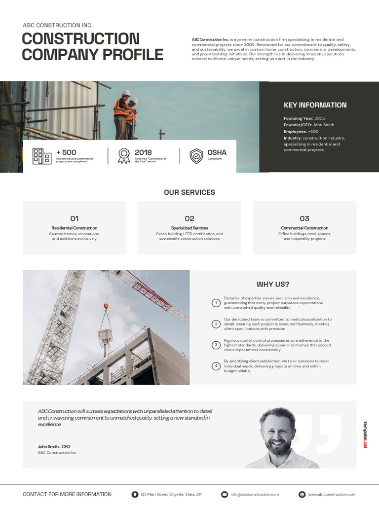 Construction Company Profile | PDF