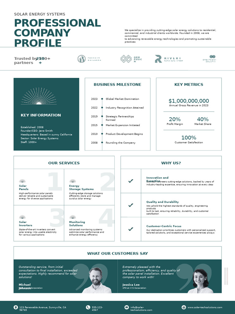 Professional Company Profile | PDF | Solar Power | Solar Energy