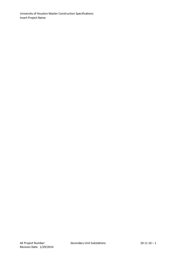 26 11 16 Secondary Unit Substations | PDF | Transformer | Electrical ...