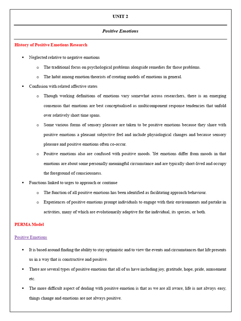 Positive Unit 2 | PDF | Happiness | Psychological Resilience
