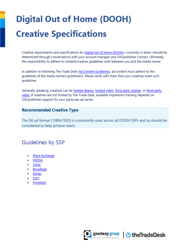 TTD DOOH Creative Specs - 1.19.22 | PDF