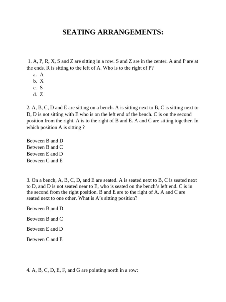 Seating Arrangements | PDF