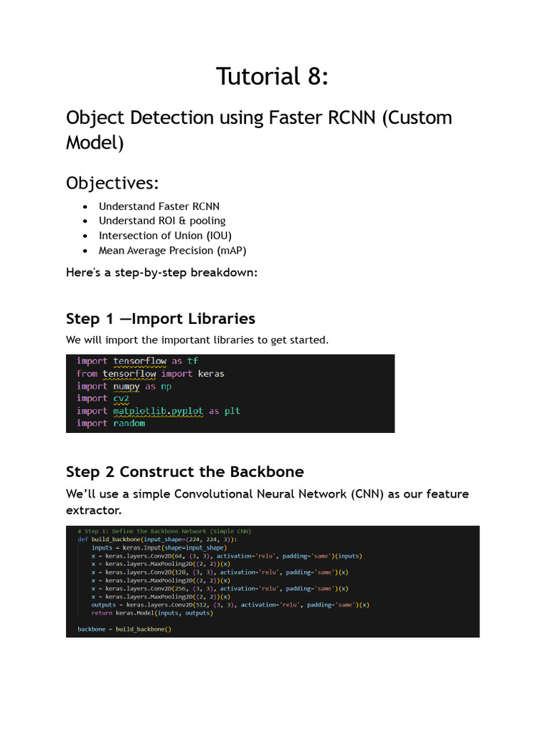 Tutorial 8 Object Detection Custom Model Pdf