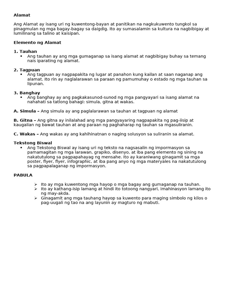 1.-ALAMAT-AT-PABULA-HANDOUT | PDF