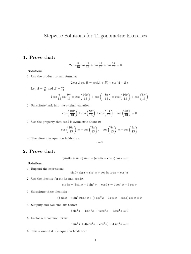 Miscellaneous Solution | PDF | Trigonometric Functions | Mathematics