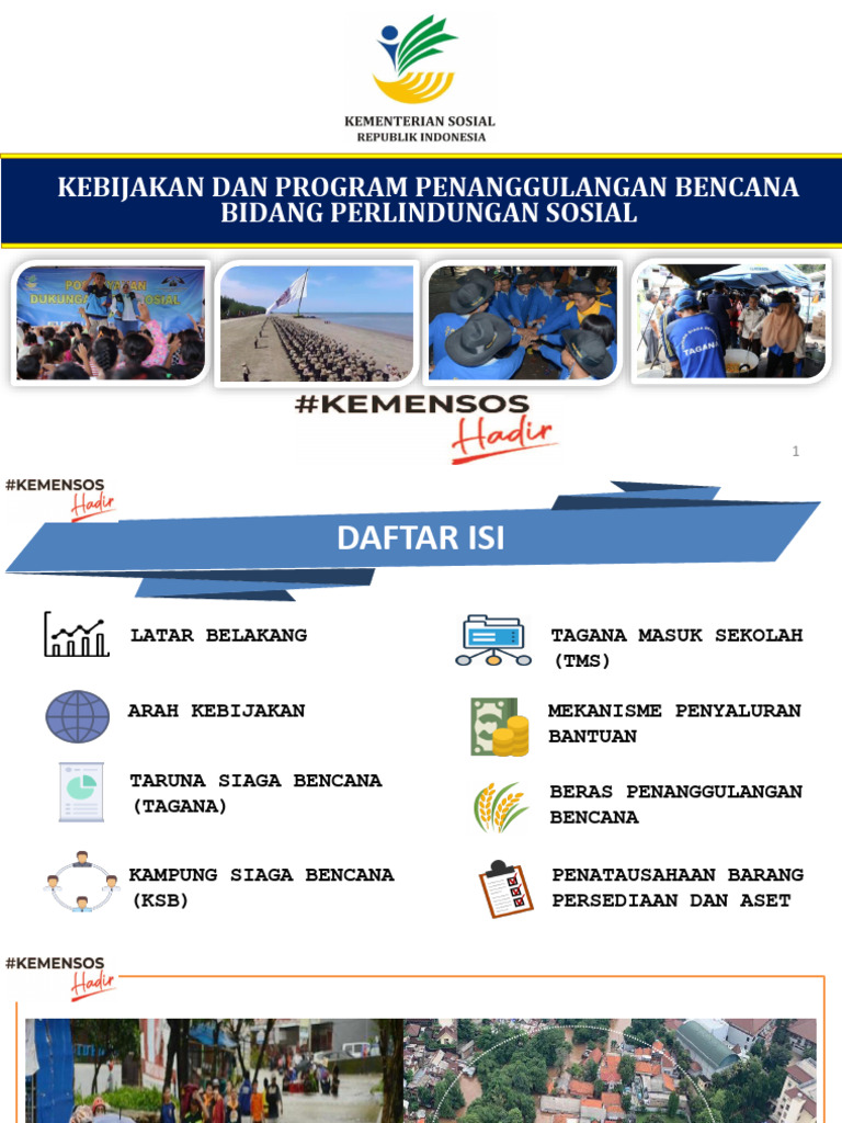 Bahan Paparan Perlindungan Sosial Di Kalbar - Pelatihan Mitigasi Bencana Sgu 2024 | PDF