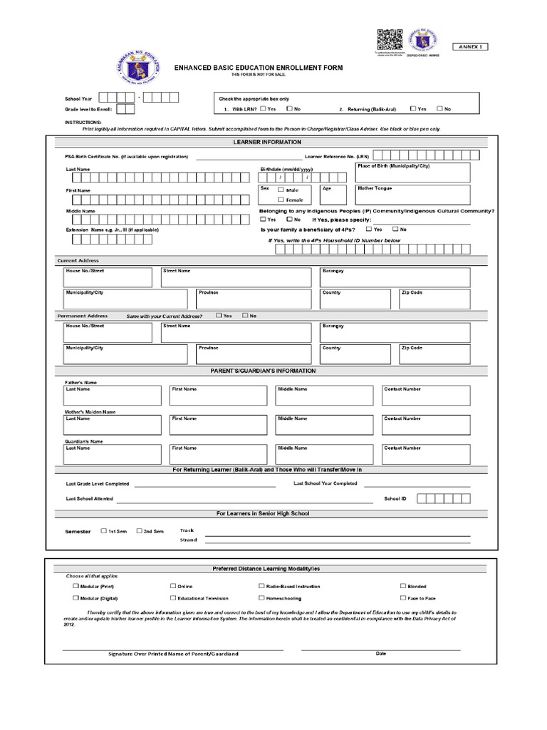 Enrollment Form Updated | PDF