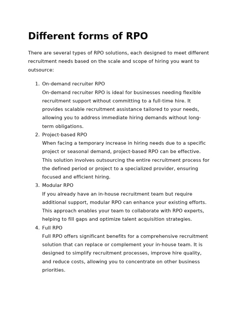 RPO DETAIL | PDF | Value Added Tax | Recruitment