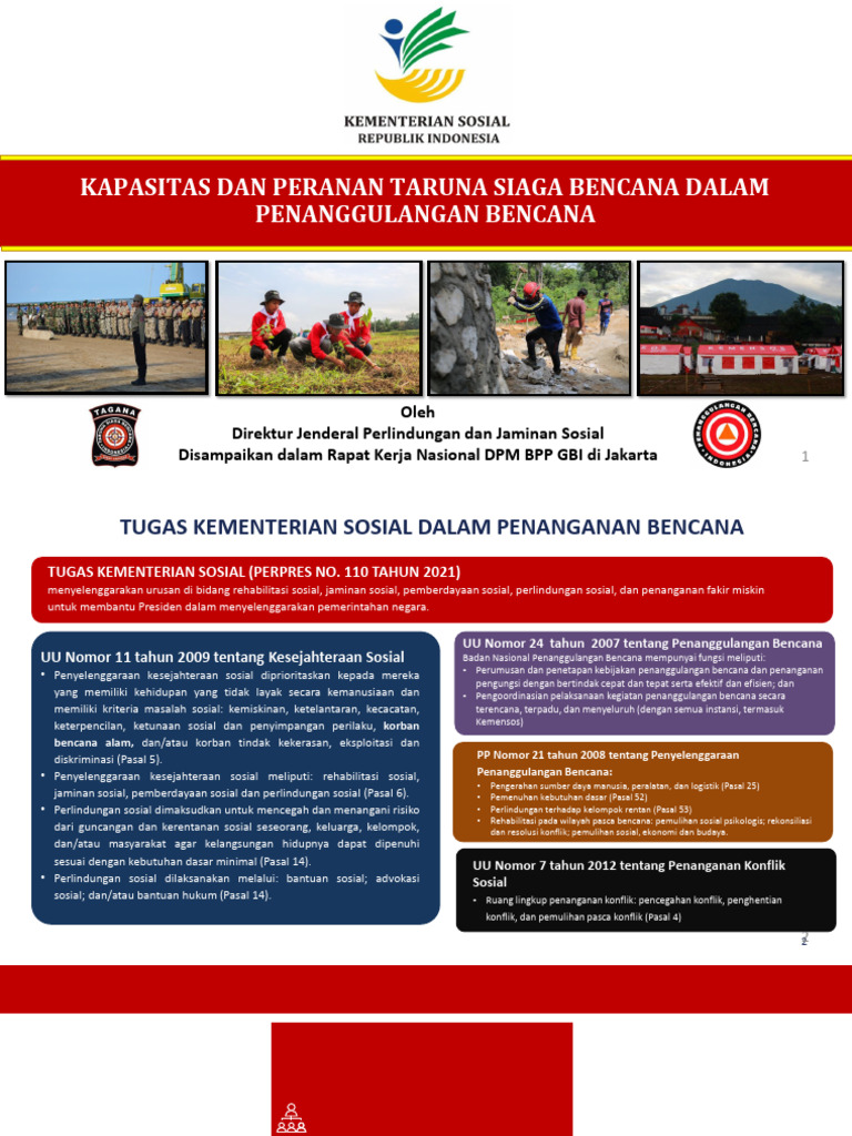 Peran Tagana DLM PB - Pelatihan Mitigasi Bencana Sgu 2024 | PDF