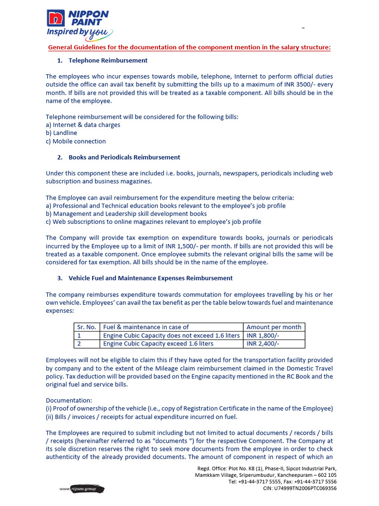 General Guidelines | PDF | Taxes | Expense