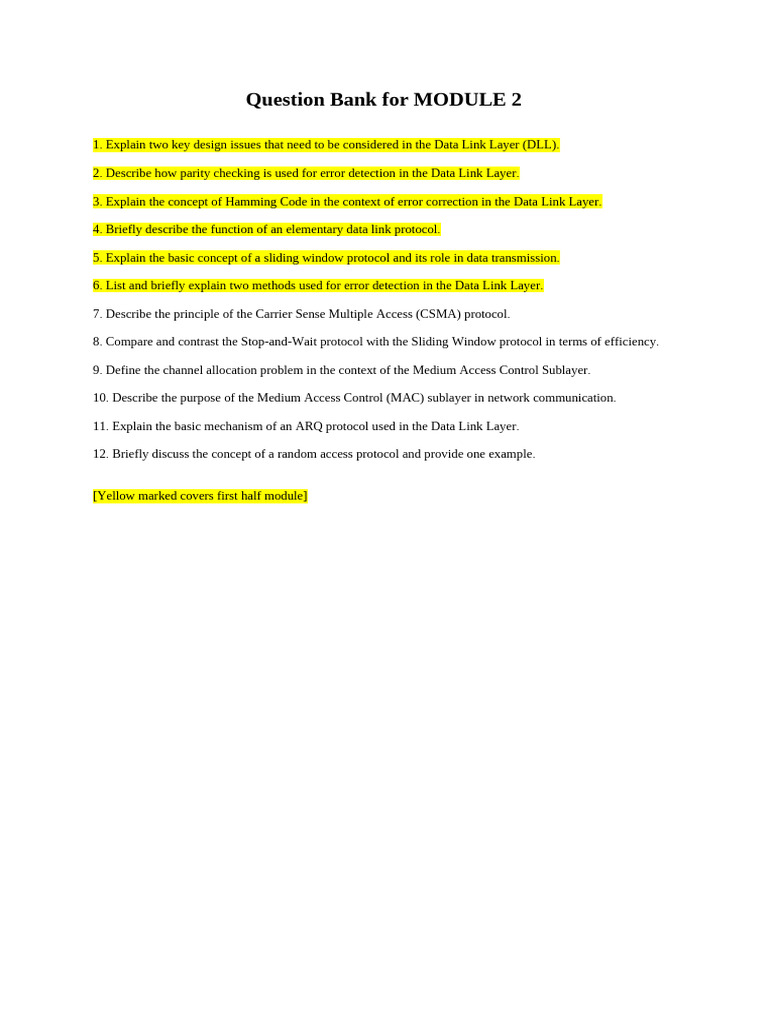 Question Bank For MODULE 2 | PDF