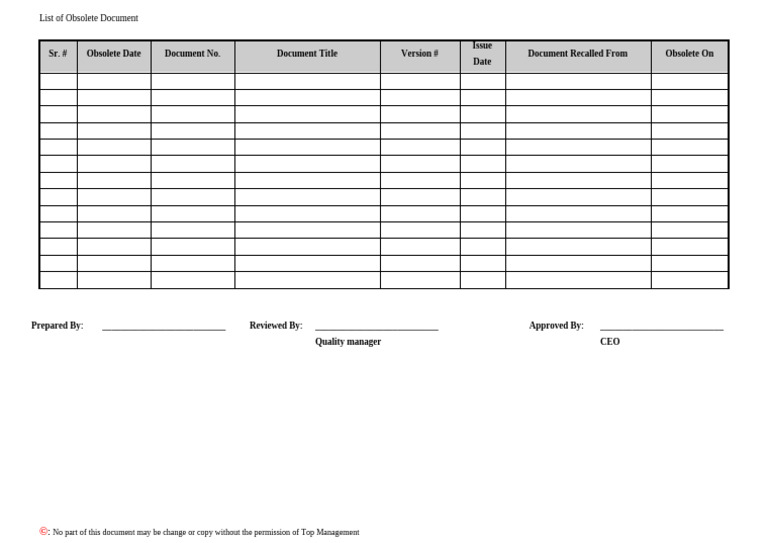 004 List of Obsolete Document | PDF